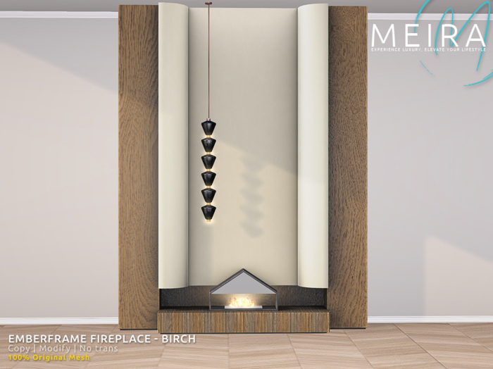 Second Life Marketplace - Meira Emberframe Fireplace - Birch